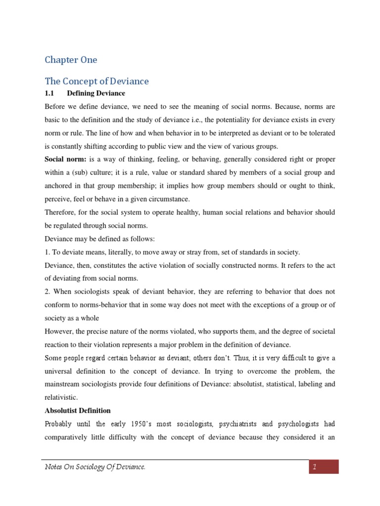 Sociology of Deviance | PDF | Deviance (Sociology) | Sociology