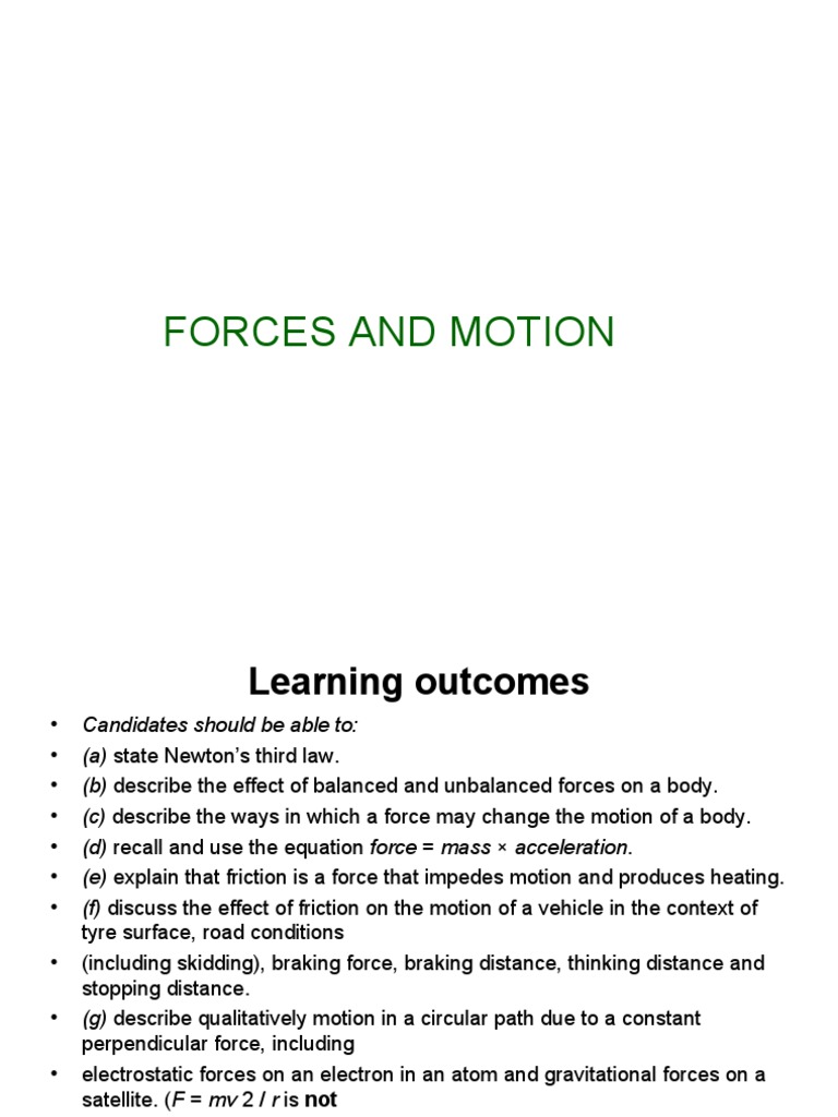 3 Igcse-Cam - Chp-3-Forces and Motion | PDF | Force | Weight
