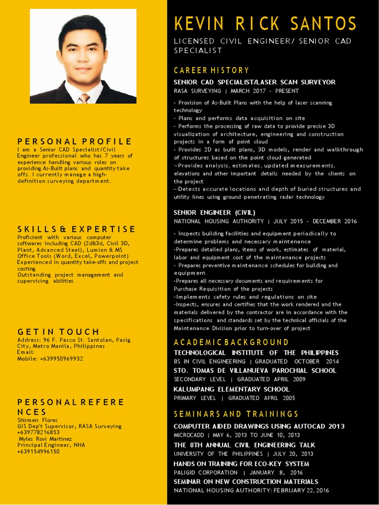 Engr. Kevin Rick F. Santos Resume | PDF | 3 D Computer Graphics ...