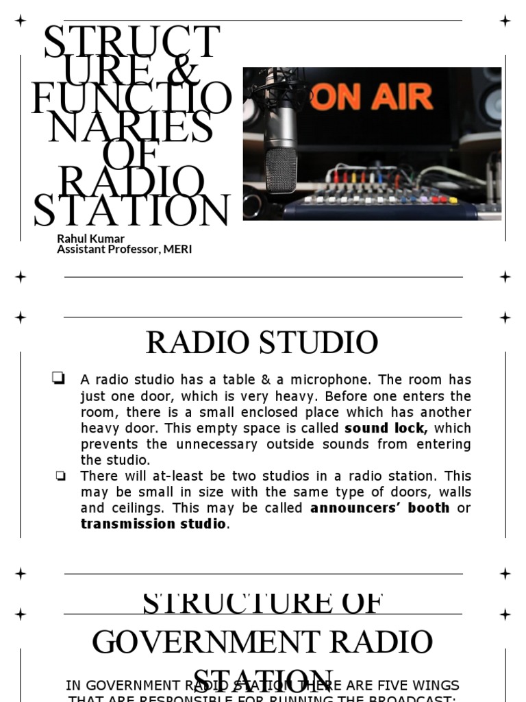 Structure and Functions of Radio Stations | PDF | Broadcasting | Radio