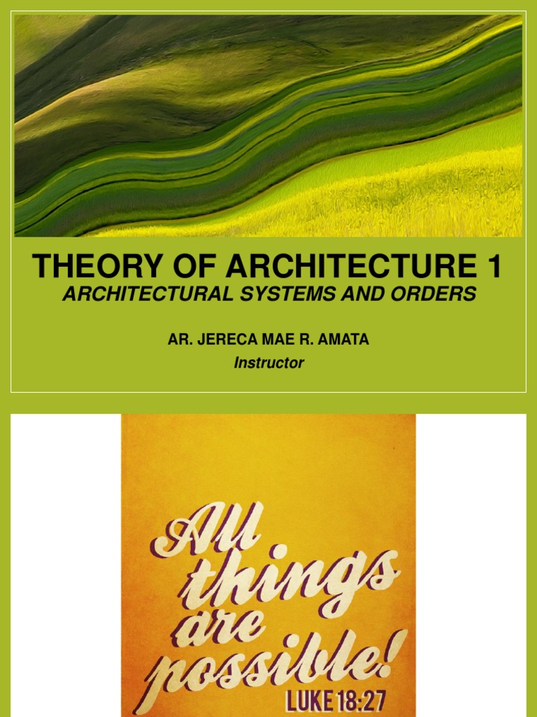 Theory of Architecture 1 - Architectural Systems and Orders | PDF ...