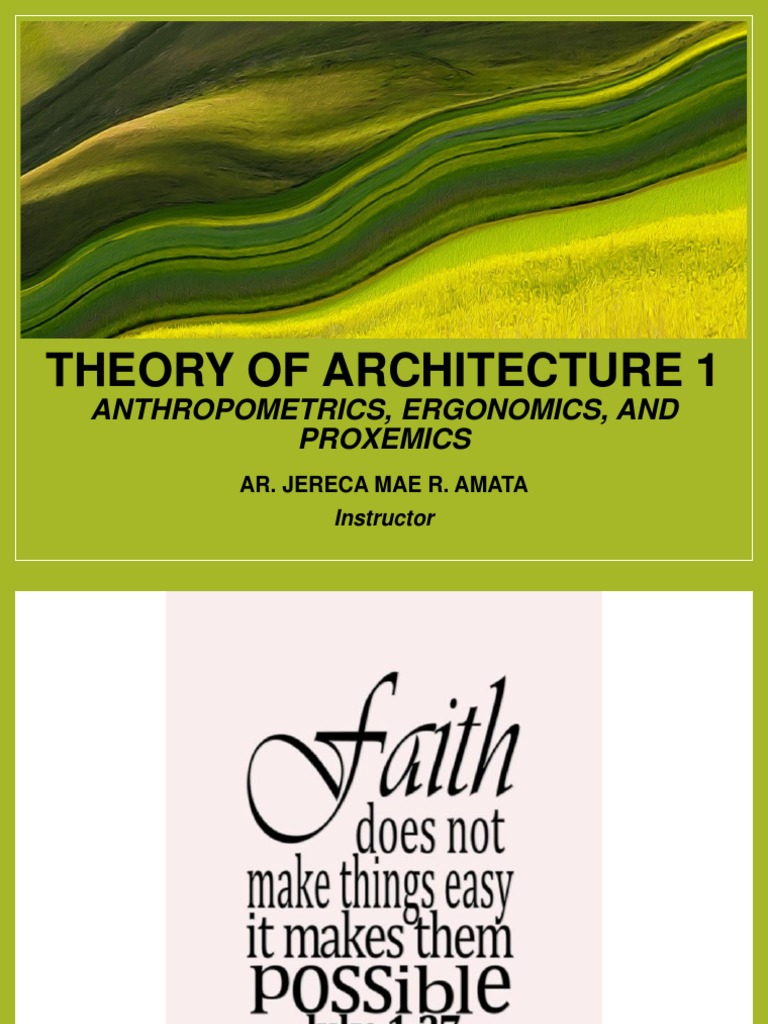 Ergonomics and Anthropometrics in Architecture | PDF