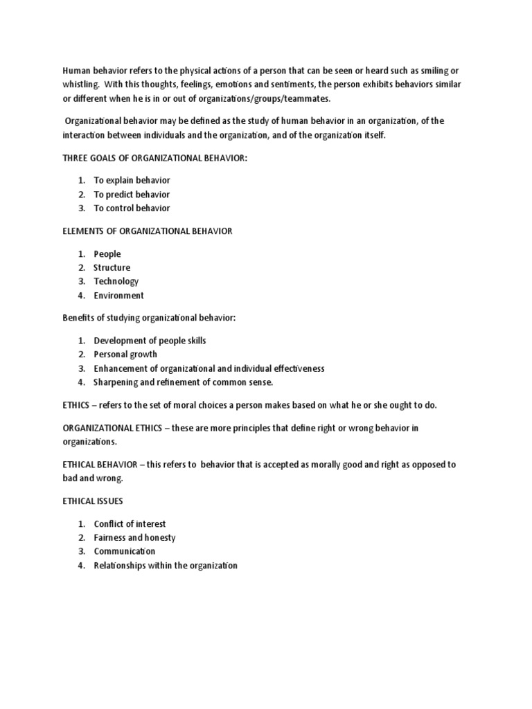 Understanding Organizational Behavior: Goals, Elements, Benefits and ...