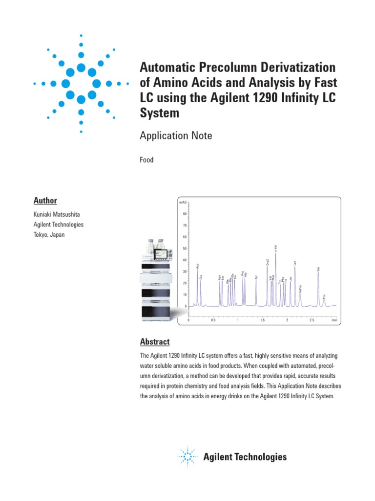 Automatic Precolumn Derivatization of Amino Acids and Analysis by Fast LC Using The Agilent 1290 ...