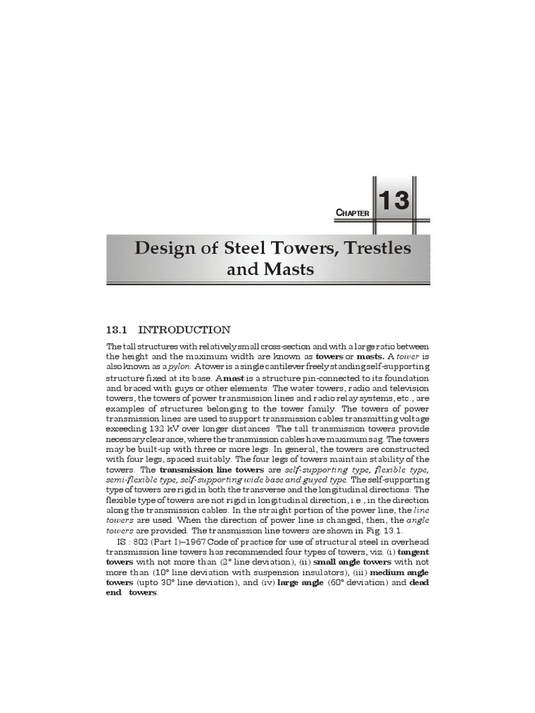 Design of Steel Towers | PDF | Strength Of Materials | Electric Power ...