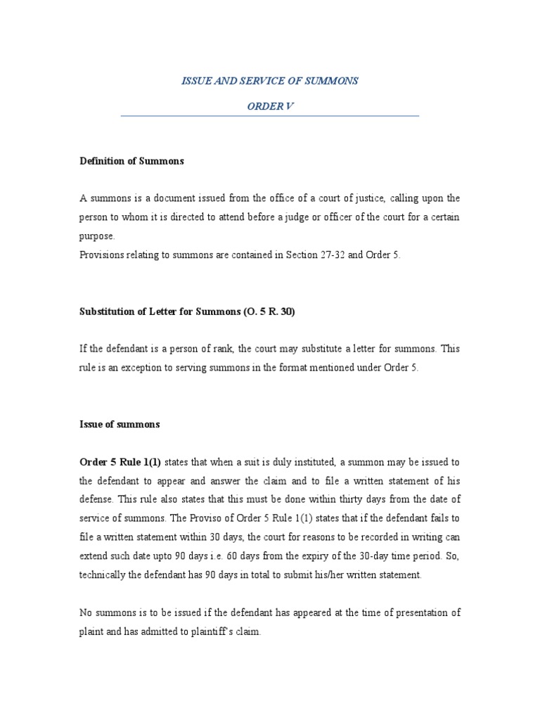 Understanding Service of Summons | PDF | Lawsuit | Summons