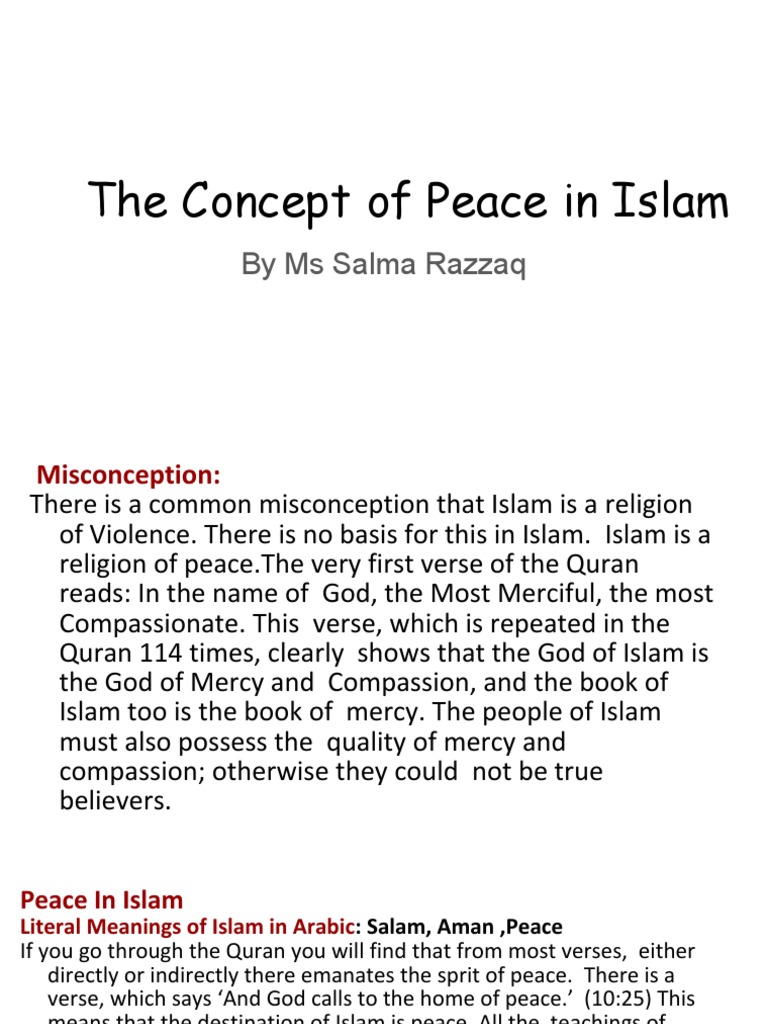 The Concept of Peace in Islam | PDF | Jihad | Prophets And Messengers ...