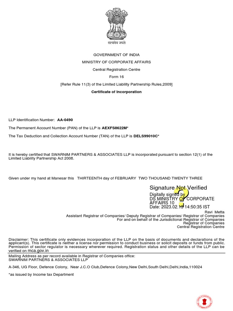 FiLLiP_Approval Letter_M27634983 | PDF | Limited Liability Partnership ...