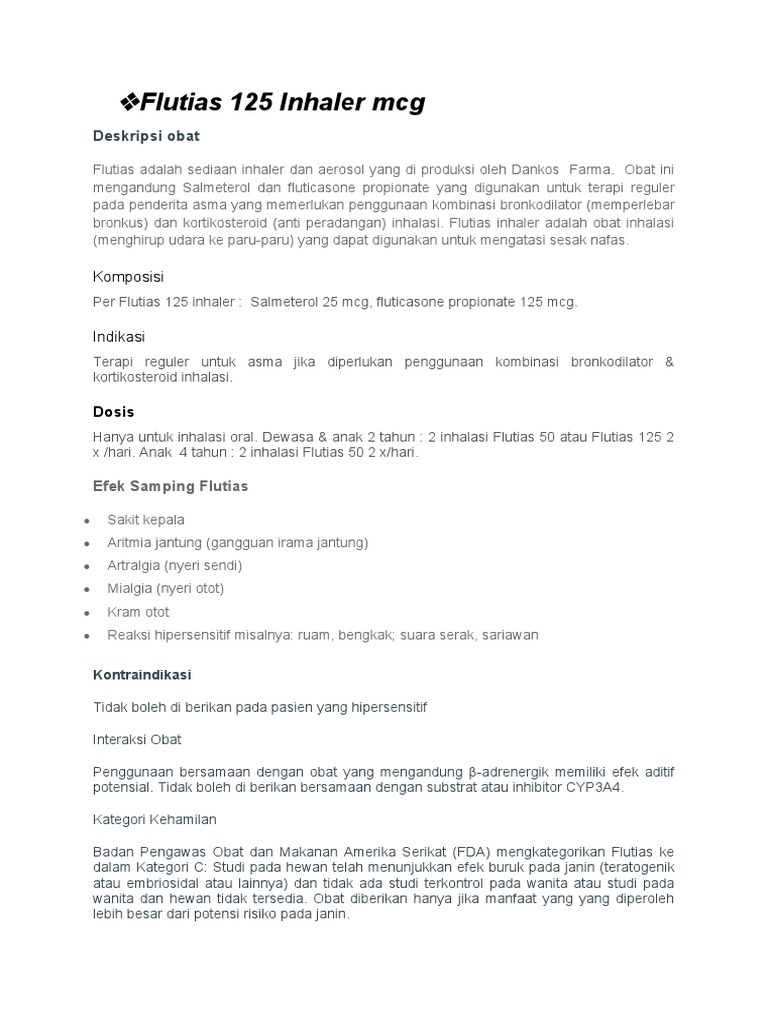 Flutias 125 Inhaler untuk Asma | PDF | Kesehatan Holistik
