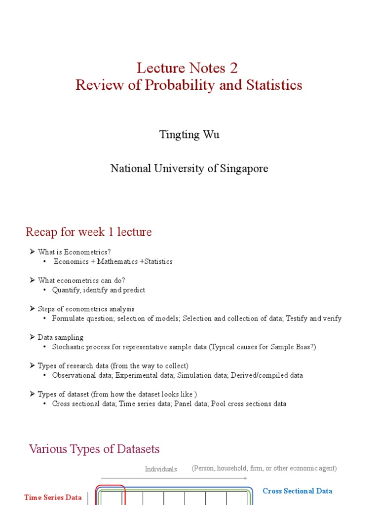 Lecture 2 Review of Probability and Statistics | PDF | Probability ...