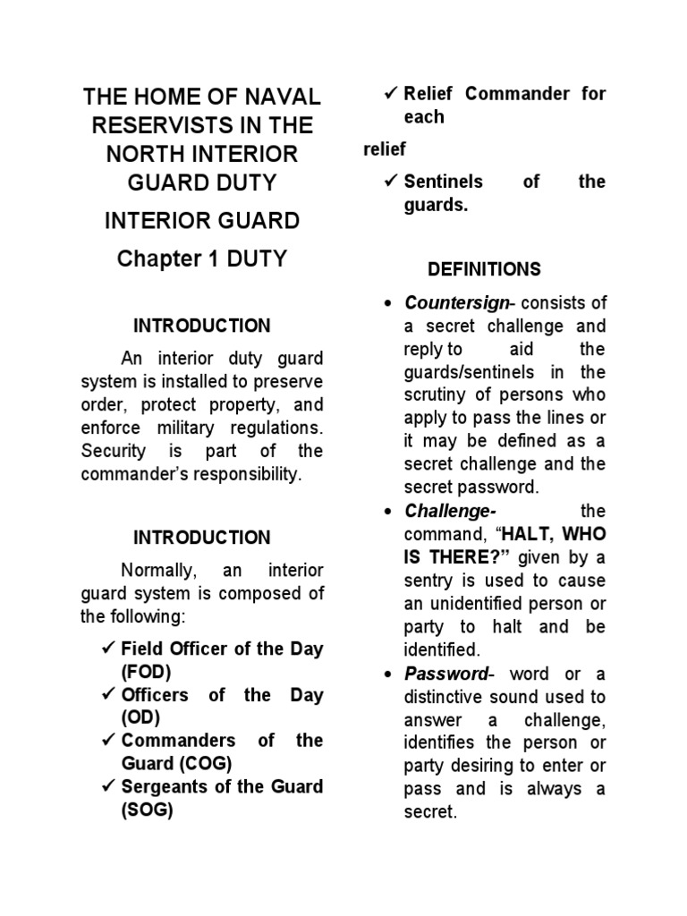 INTERIOR GUARD DUTY Runner Up Na Naman Ak Lagi Na Langz | PDF | Law ...