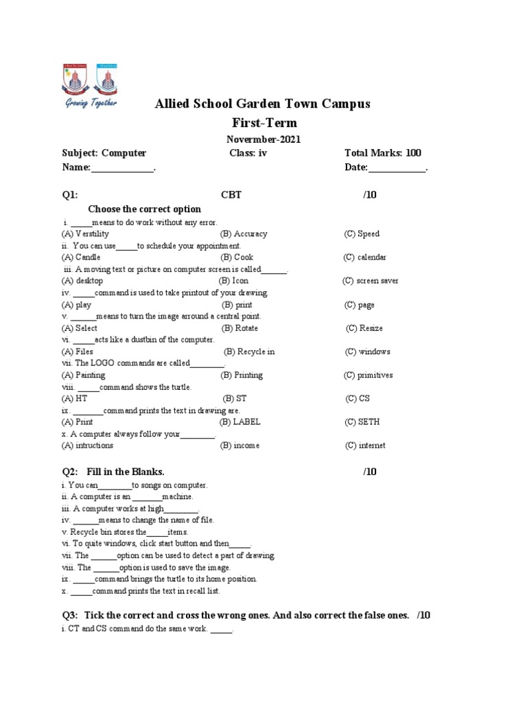 1st Term Computer 4th | PDF | Icon (Computing) | Computer Science