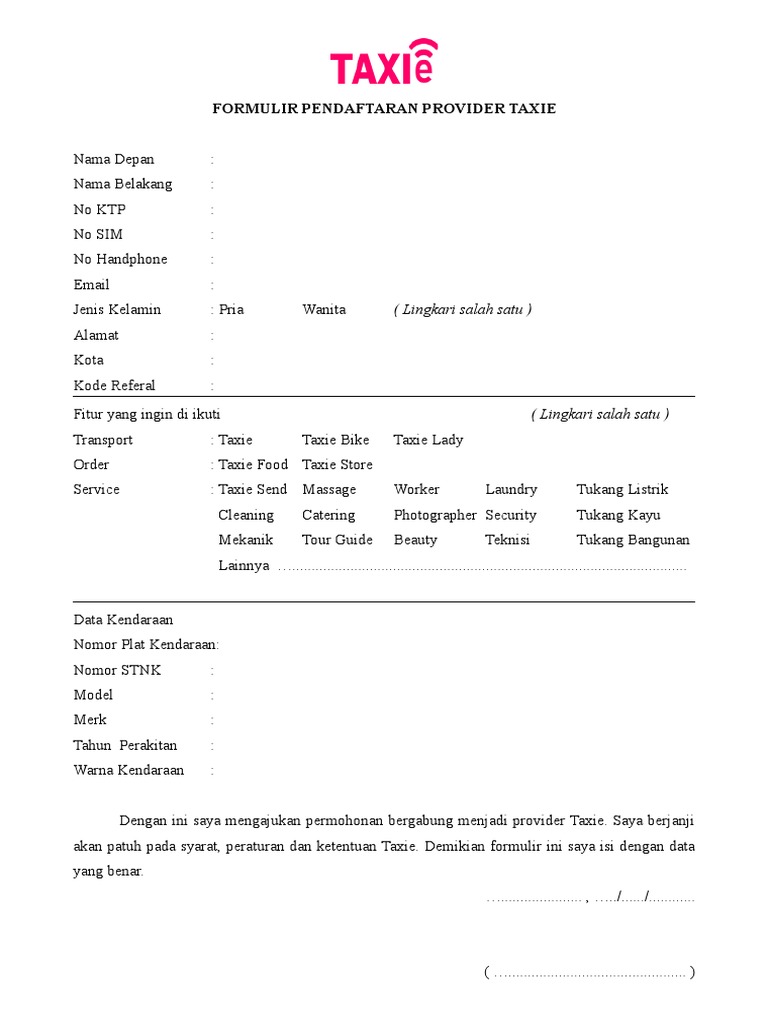 DAFTAR PROVIDER TAXI | PDF