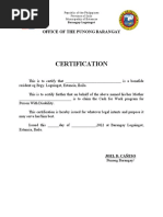 Solo Parent Certification Sample | PDF | Wellness