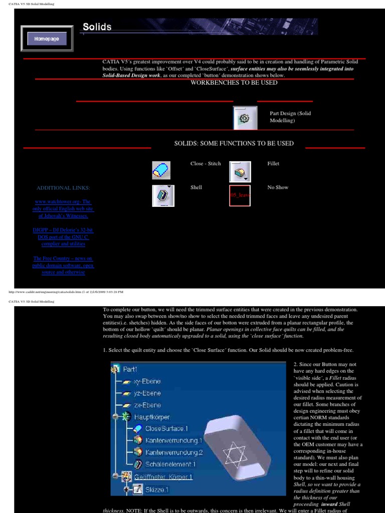 CATIA V5 3D Solid Modelling | PDF