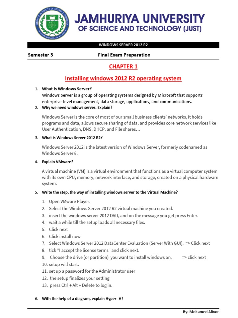 Semester 3final Exam Preparation | PDF | Active Directory | Network Protocols