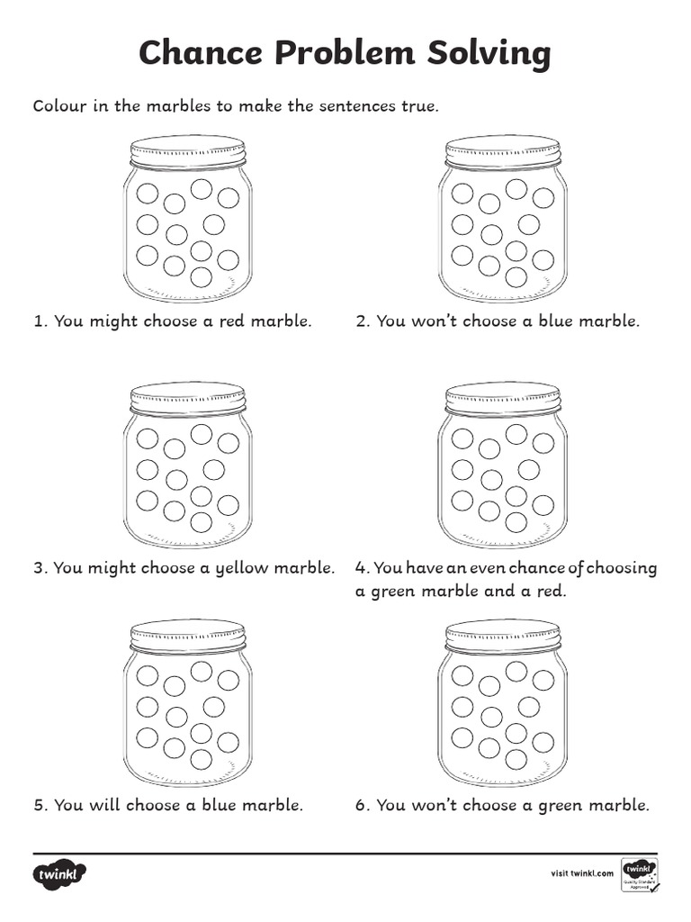 Year 1 Chance Problem Solving Activity Sheet | PDF