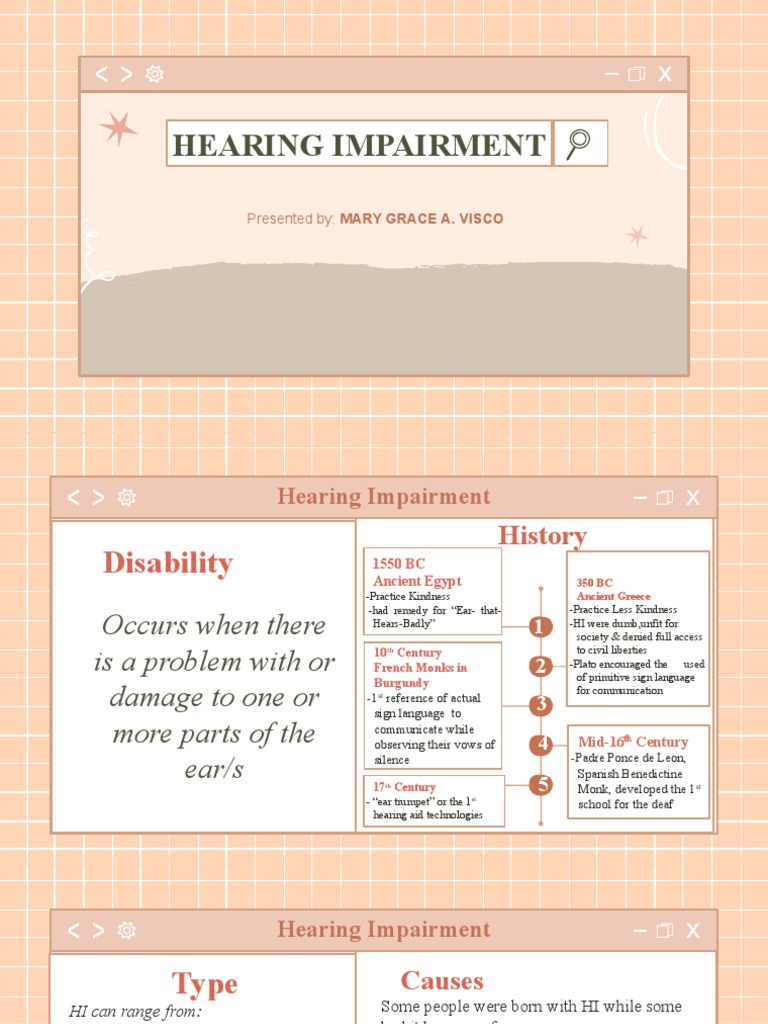 Causes and History of HEARING IMPAIRMENT | PDF | Hearing Loss | Deafness