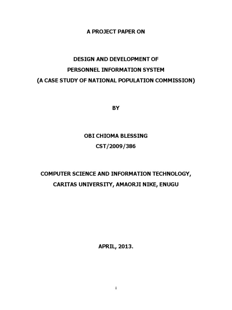 Design And Development Of Personnel Information System Pdf