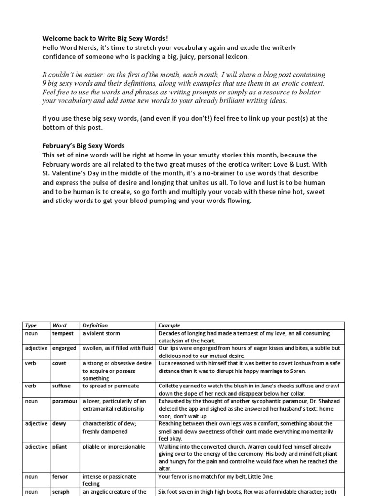 Welcome Back To Write Big Sexy Words | PDF | Word | Cognitive Science