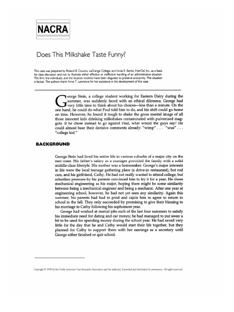 Milkshake Case | PDF