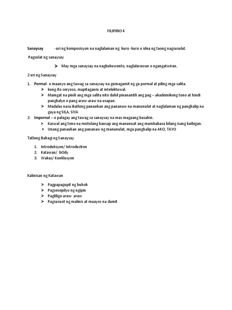 Filipino Pointers | PDF