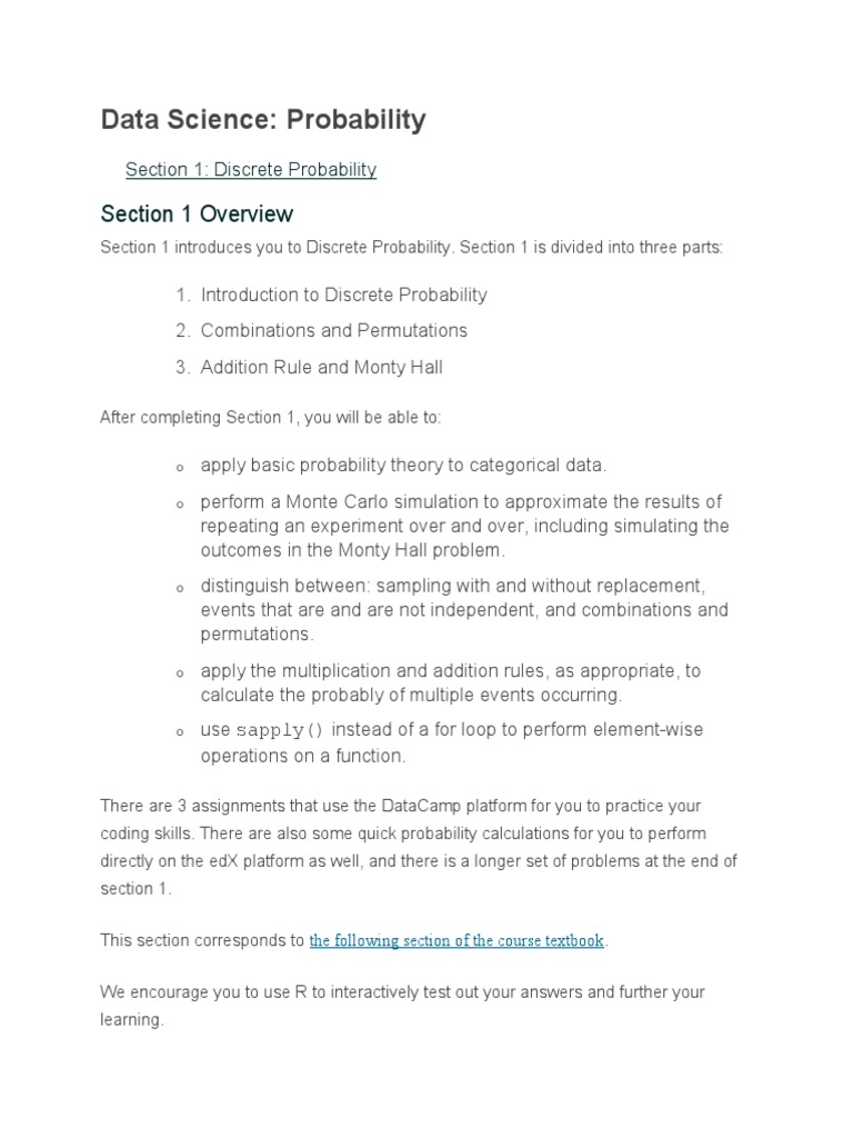 Data Science - Probability | Download Free PDF | Probability Distribution | Normal Distribution