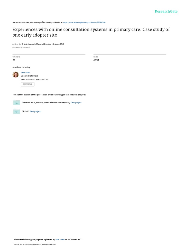 Experiences With Online Consultation Systems in PR | PDF | Primary Care ...