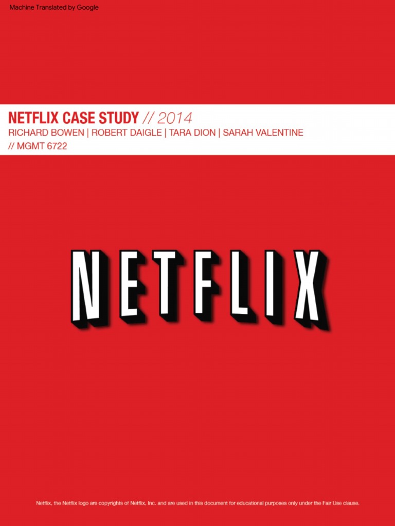 Netflix Case Stady - 5 Forces e Swot | PDF