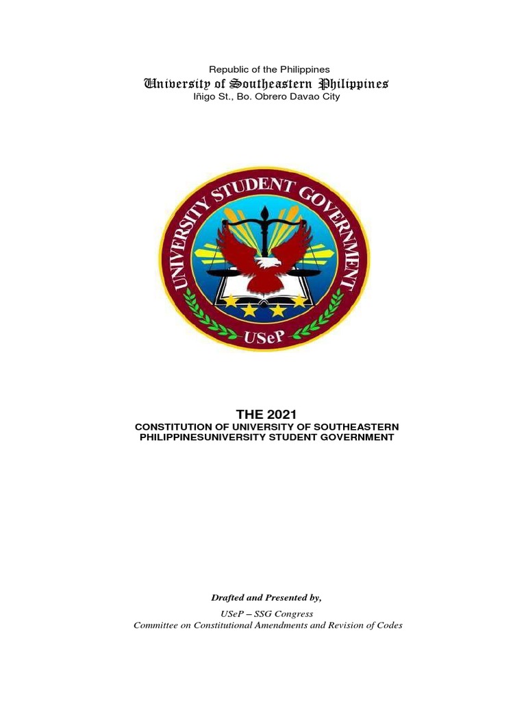 USeP University Student Government Constitution | PDF | Federal ...