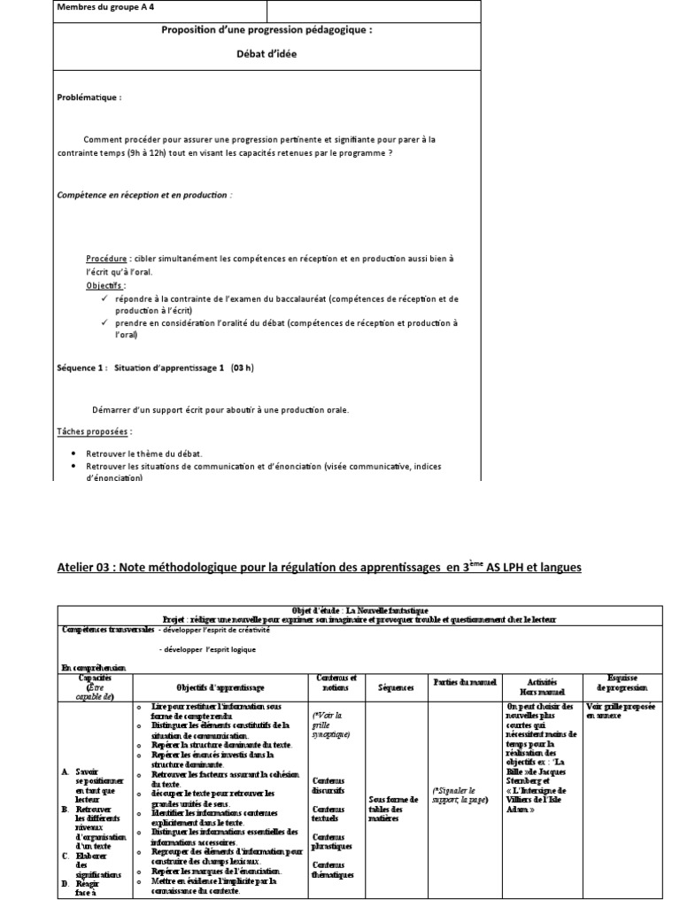 Aménagement Du Programme de 3as | PDF | Pédagogie | Sciences cognitives
