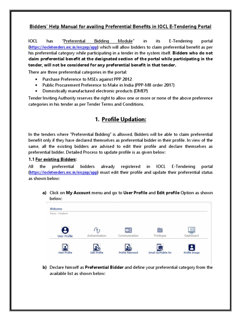 Bidders Help Document For Preferencial Bidding 20221125 v1 | PDF ...