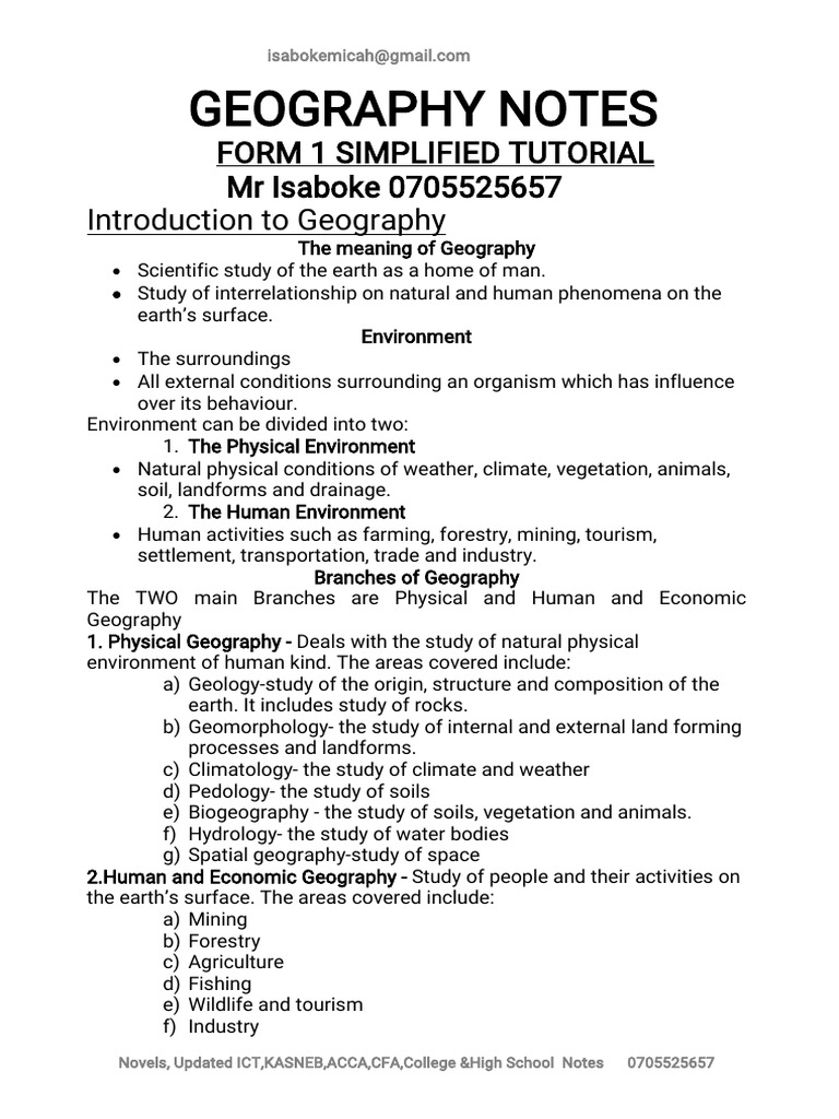 ZJC Geography Form 1 Notes | PDF | Sky | Bodies Of The Solar System