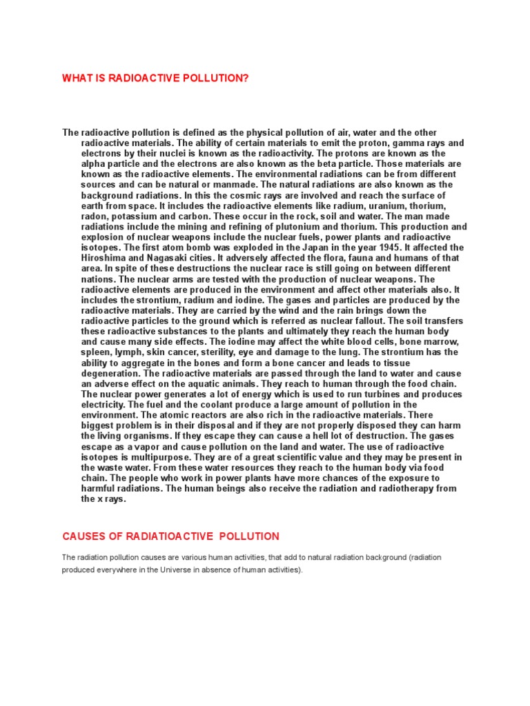 What Is Radioactive Pollution | PDF | Radioactive Waste | Radioactive Decay
