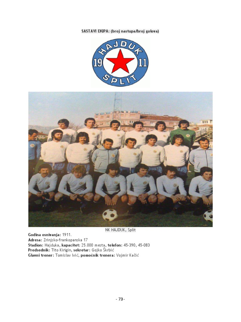 Timovi 1974-75 | PDF