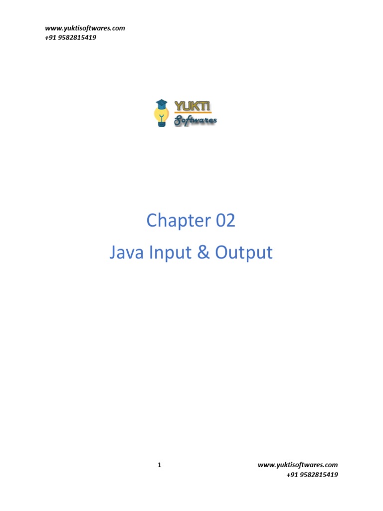 Chapter02 Java Input & Output | PDF | Java (Software Platform) | Java ...