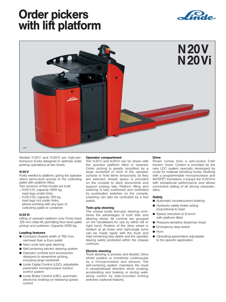 Linde N20vi, N20vli | PDF | Truck | Elevator