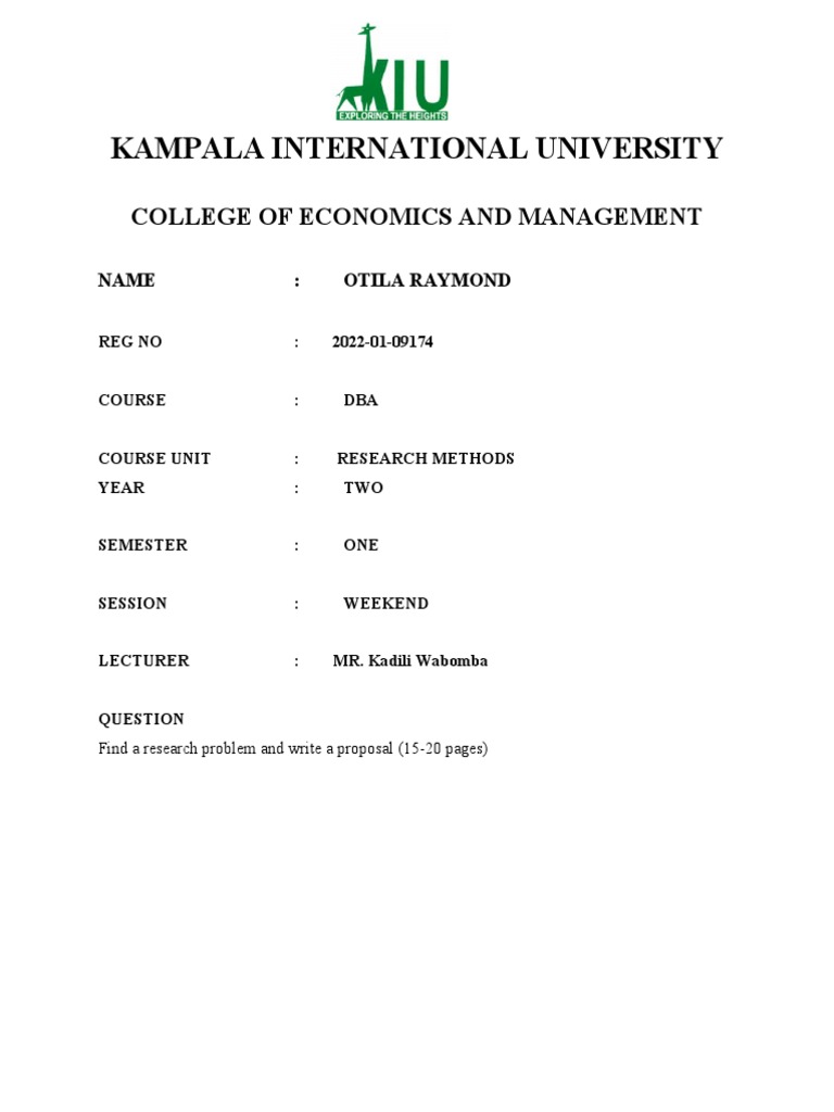 Raymond Proposal | PDF | Inventory | Sampling (Statistics)