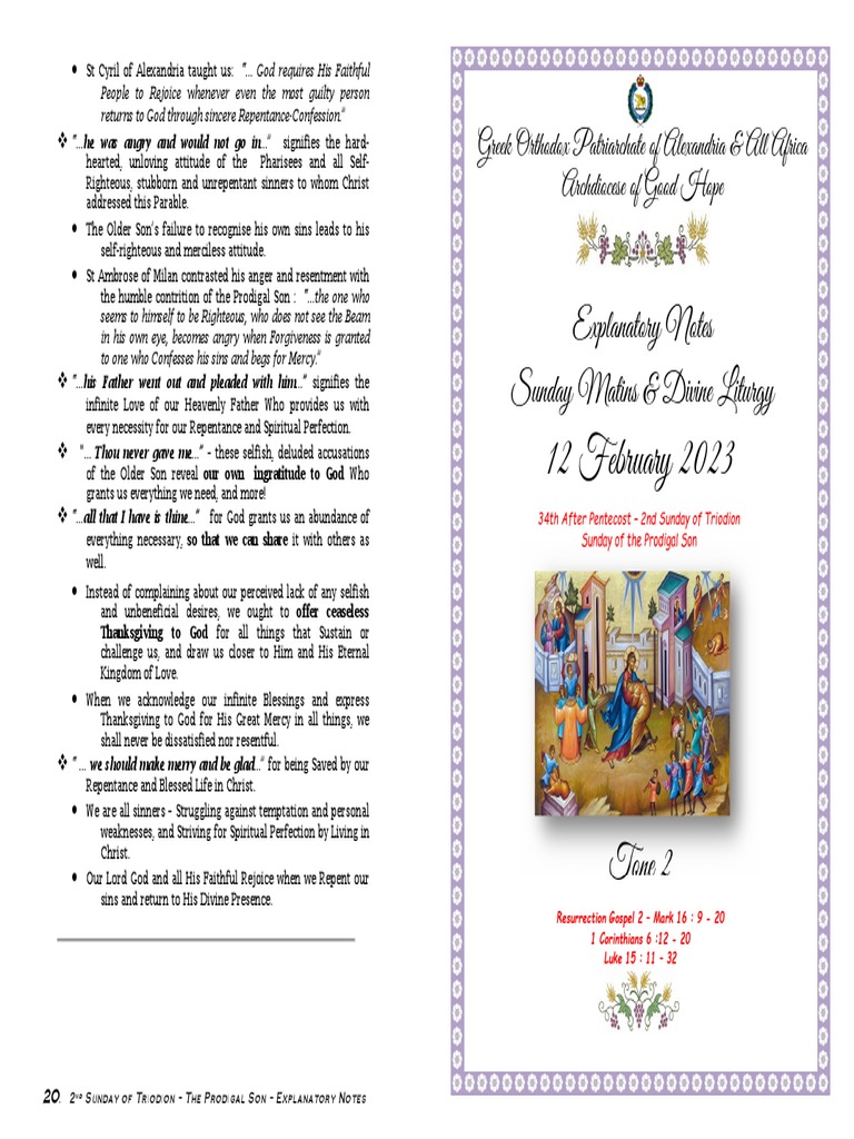 Prodigal Son: Explanatory Notes 2023 | PDF | Jesus | Resurrection Of Jesus