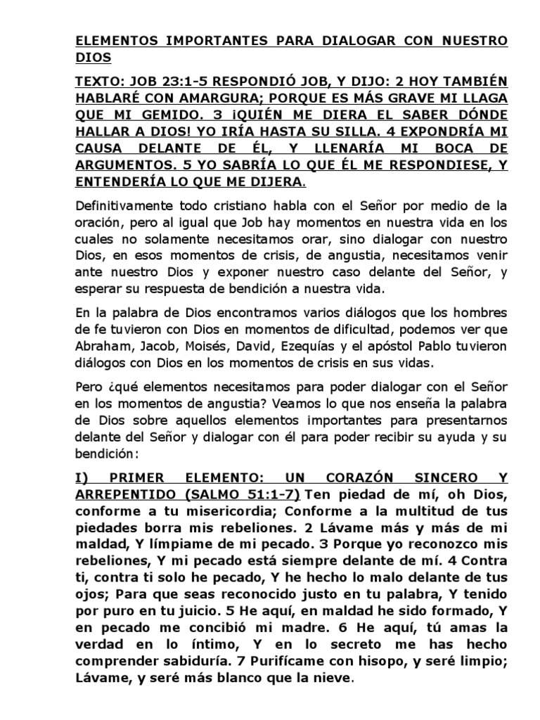 Para Dialogar Con Nuestro Dios | PDF | Pecado | Oración