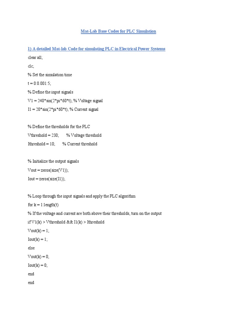 10.1-Mat-Lab Base Codes For PLC Simulation | PDF | Programmable Logic Controller | Industrial ...