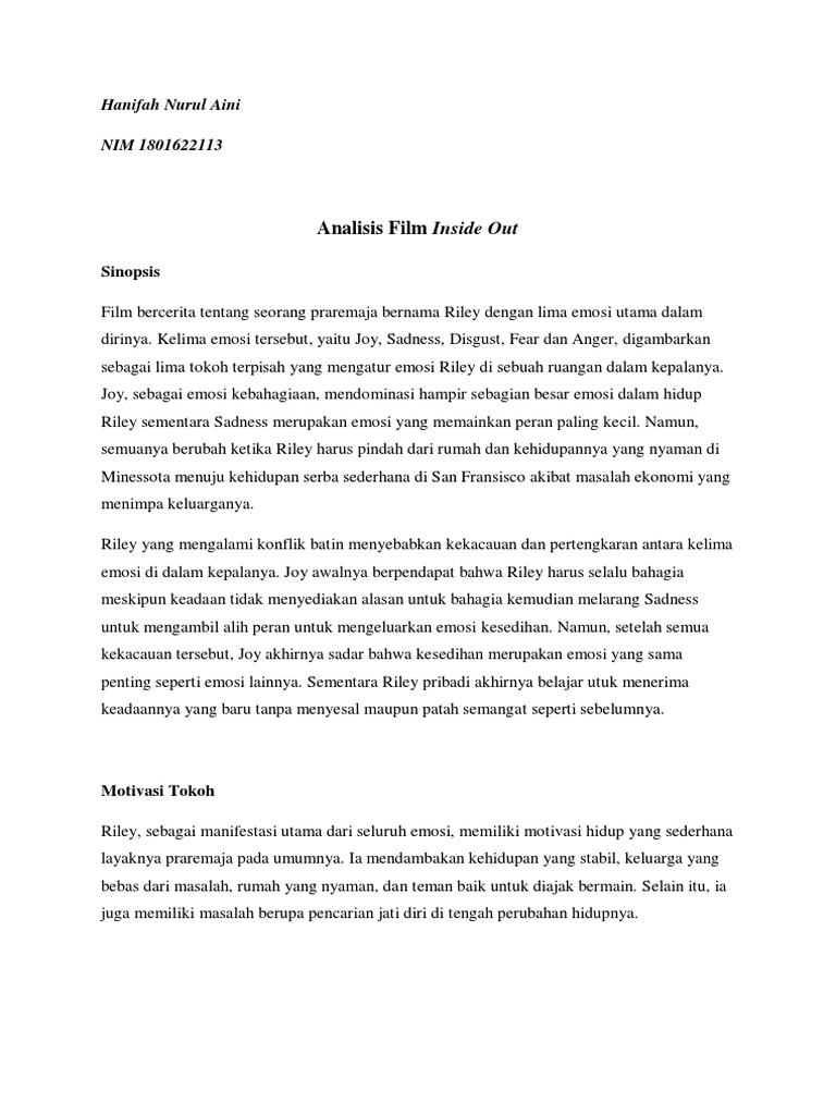 Analisis Film Inside Out | PDF