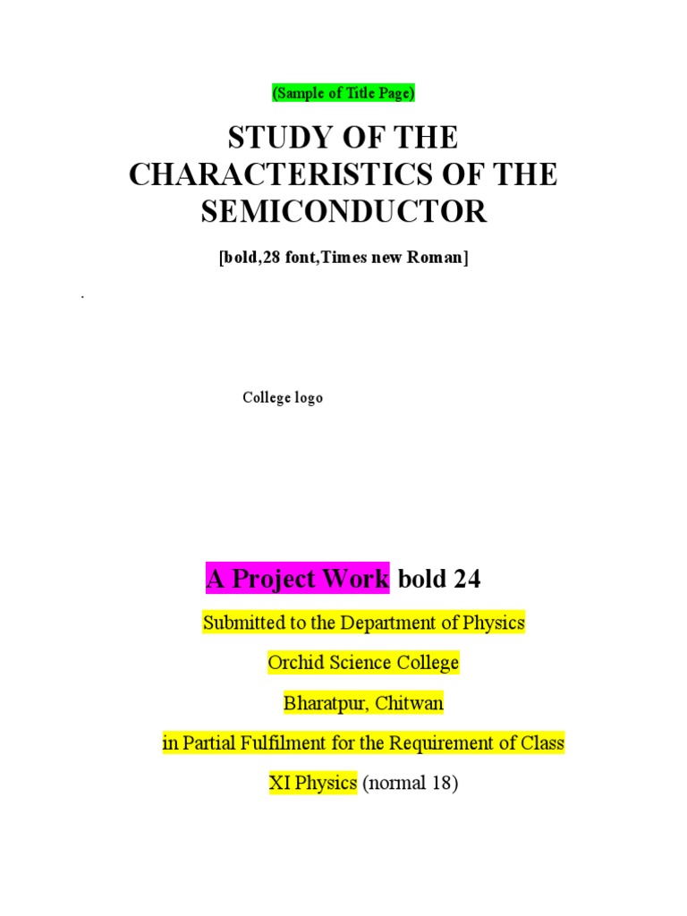 Project Initial Pages | PDF