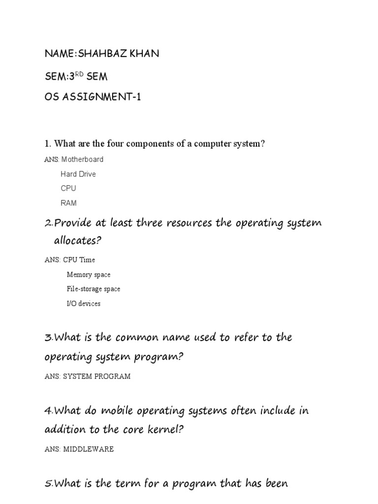 OS Assignment (Shahbaz Khan) | PDF | Operating System | Graphical User Interfaces
