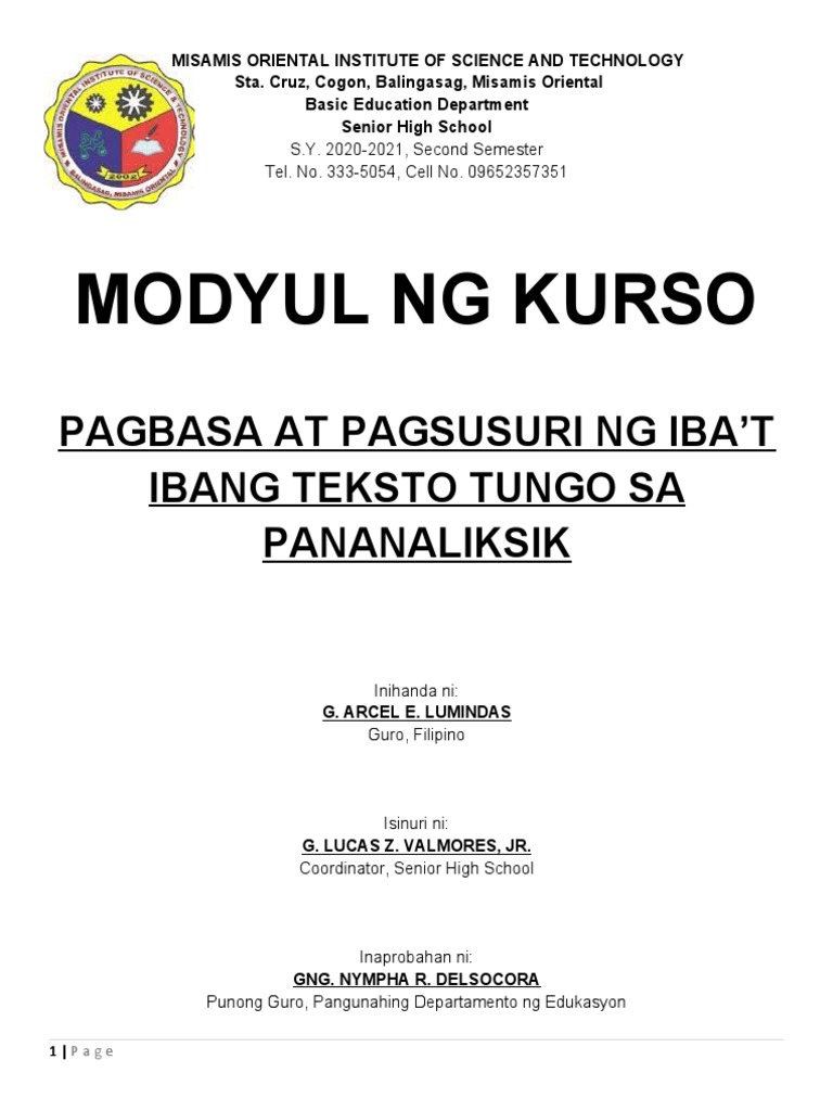 Prefinal Module | PDF