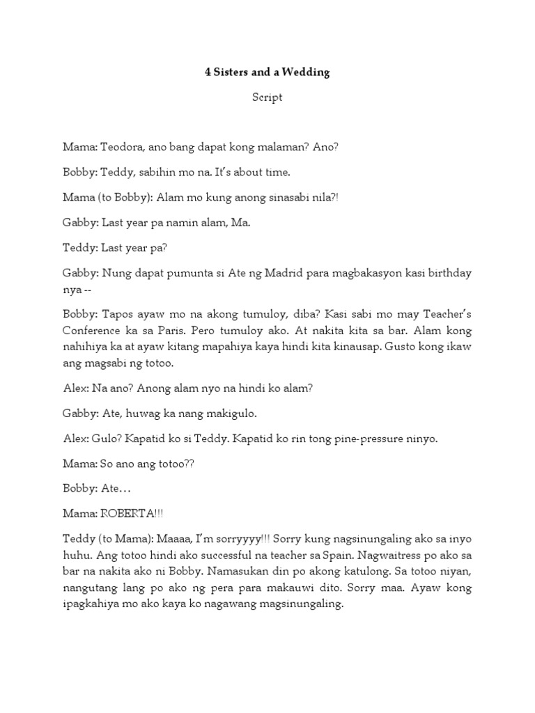 4 Sisters and A Wedding | PDF
