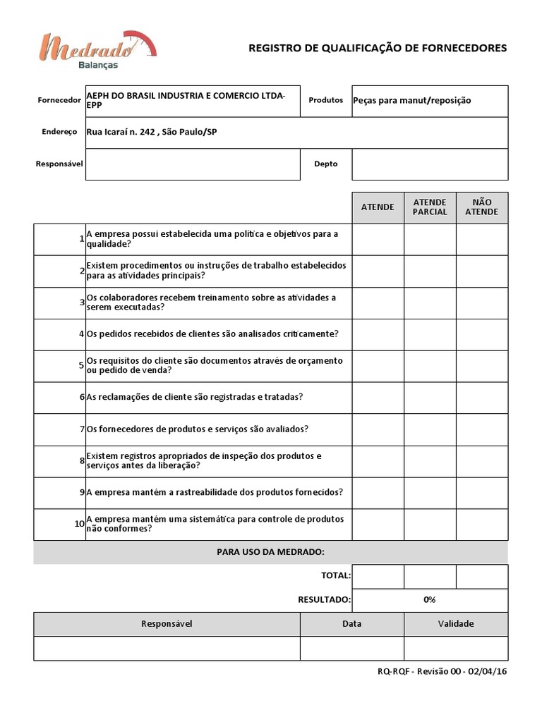 RQ RQF 2022 Questionario | PDF