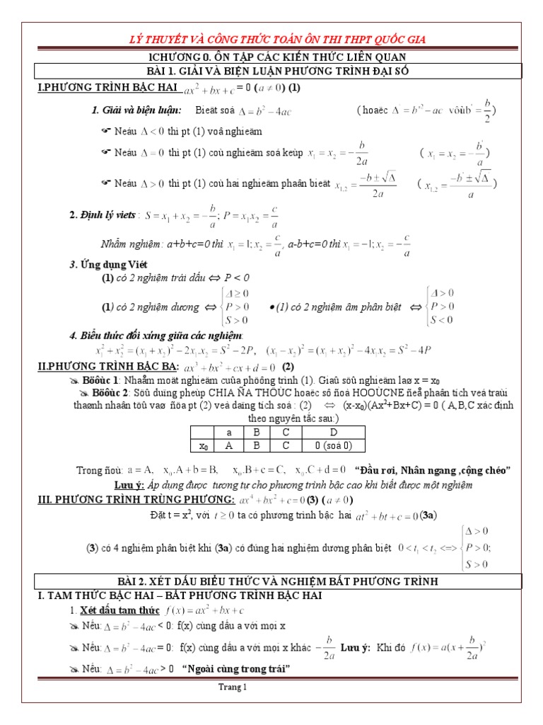 (Toan 12) Ly Thuyet Toan 12 | PDF