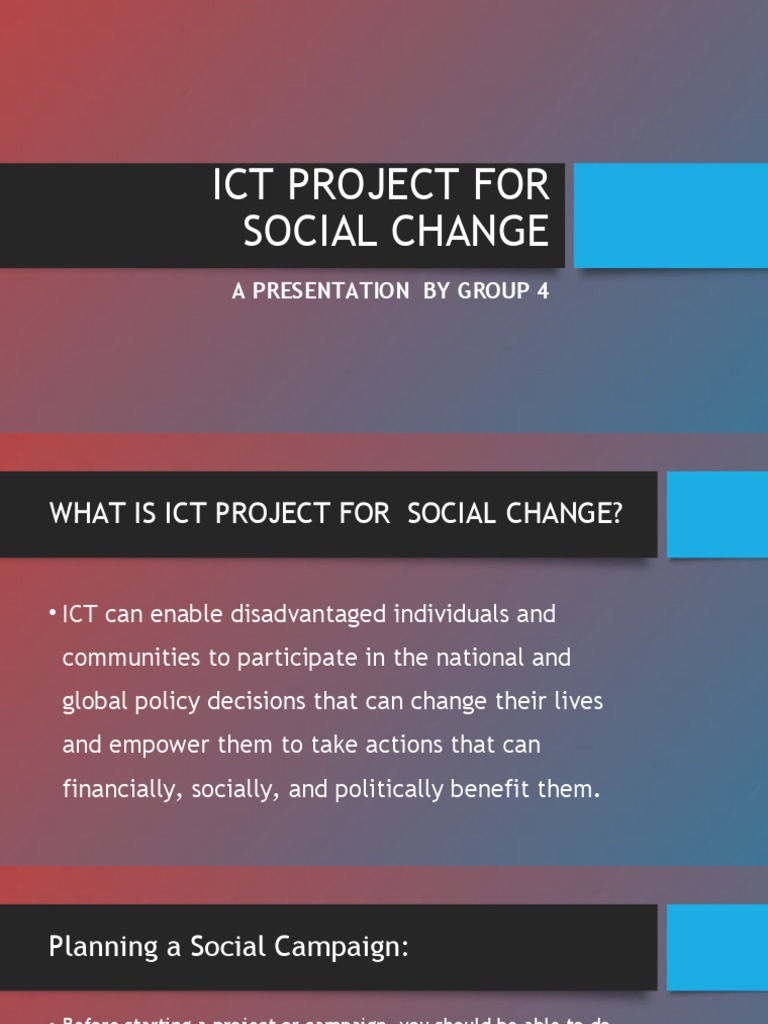 ICT Projects for Social Change Overview | PDF | Social Media | Popular ...