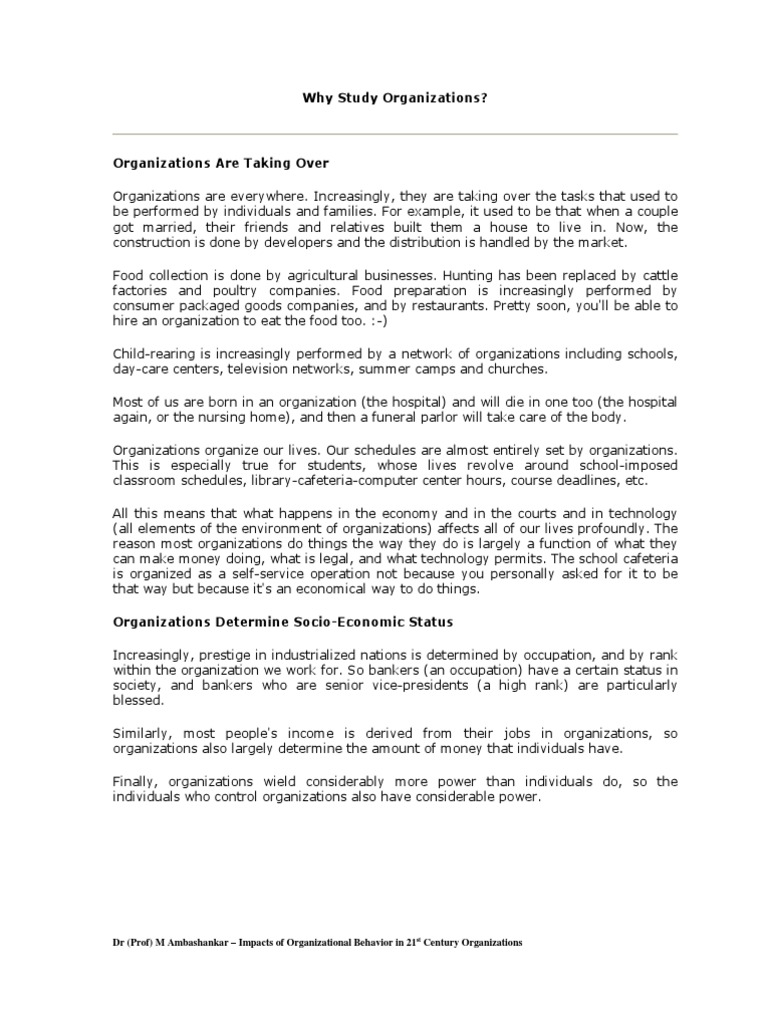 Organisational Behavior and Human Resource Hand Out | PDF | Bureaucracy ...